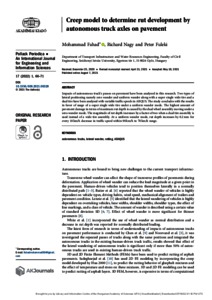 Creep Model to Determine Rut Development by Autonomous Truck Axles on ...